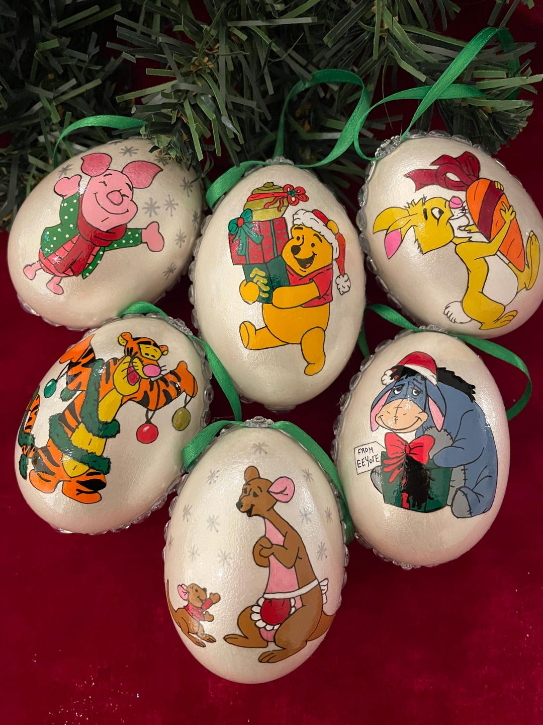 Winnie the Pooh Hand Painted Real Egg Christmas Tree Ornament ...