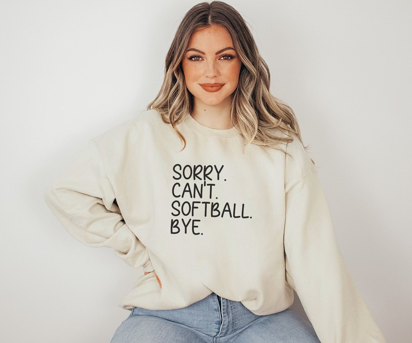 Sorry Can't Softball Bye Sweatshirt, Softball Sweatshirt, Softball ...