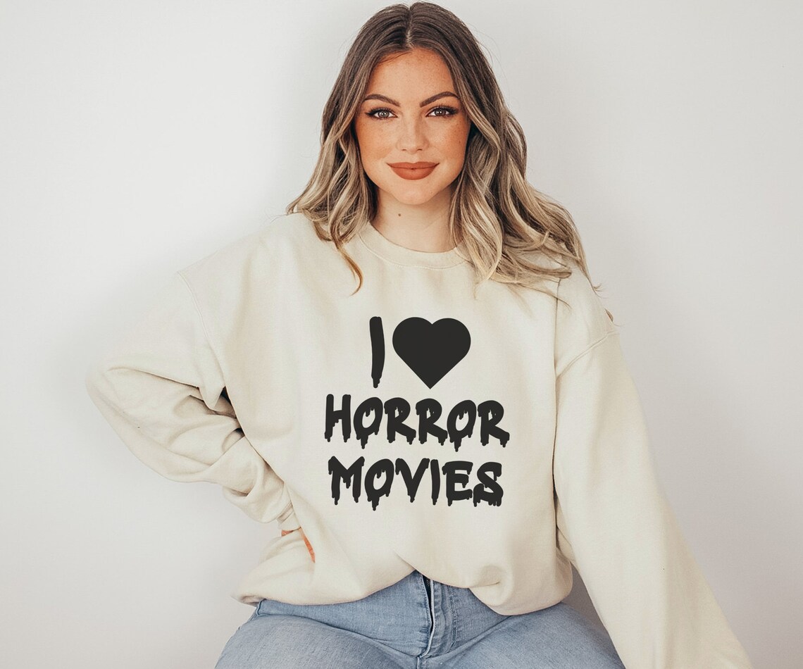 I Love Horror Movies Sweatshirt Horror Fan Gift 80s Horror - Etsy