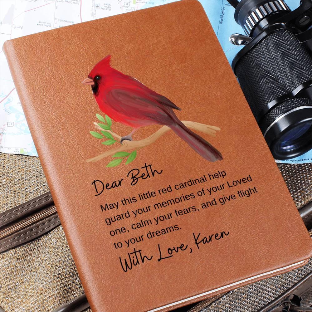 Personalized Cardinal Watcher Leather Journal, Book of Birds Customized ...
