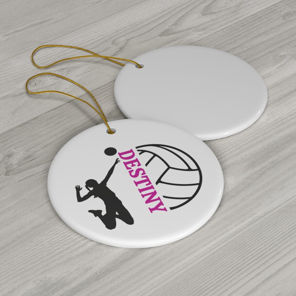Volleyball Ornament Ceramic Circle, Customized Volleyball Player ...