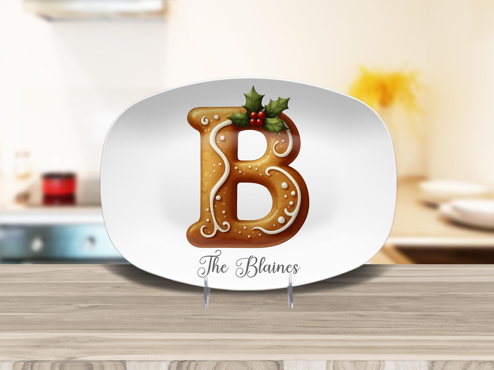 Personalized Gingerbread Holiday Platter, Santas Cookie Plate ...