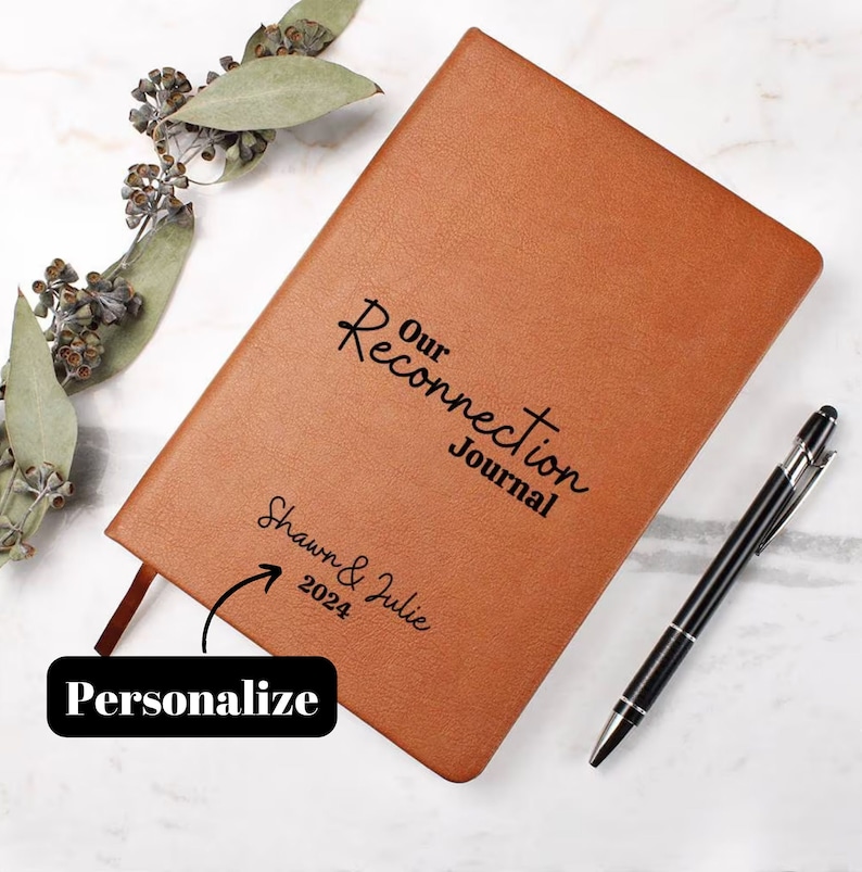 Personalized Couples Journal, Leather Journal, Reconnect Partner Gift ...