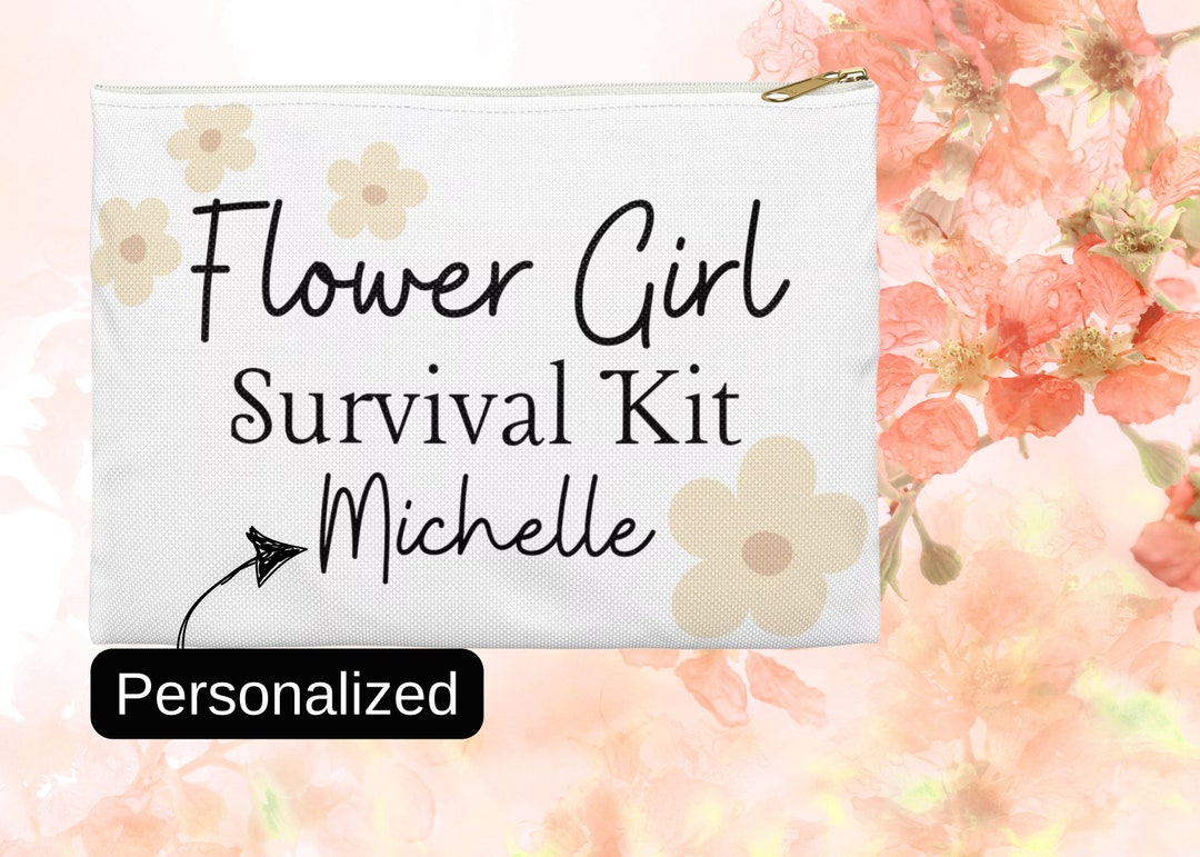 Personalized Flower Girl Survival Kit Accessory Pouch, Customized ...