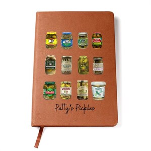 I Love Pickles Leather Journal, Personalized Leather Journal, Pickle ...