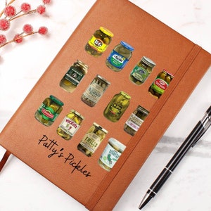 I Love Pickles Leather Journal, Personalized Leather Journal, Pickle ...