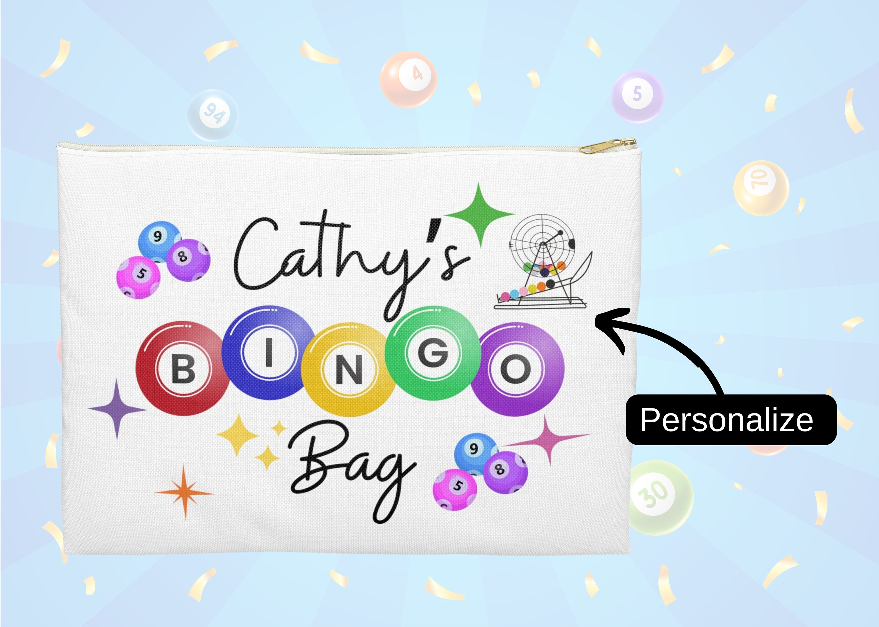 Personalized Bingo Accessory Pouch Bingo Lover Gift, Dauber Bag, Lucky ...