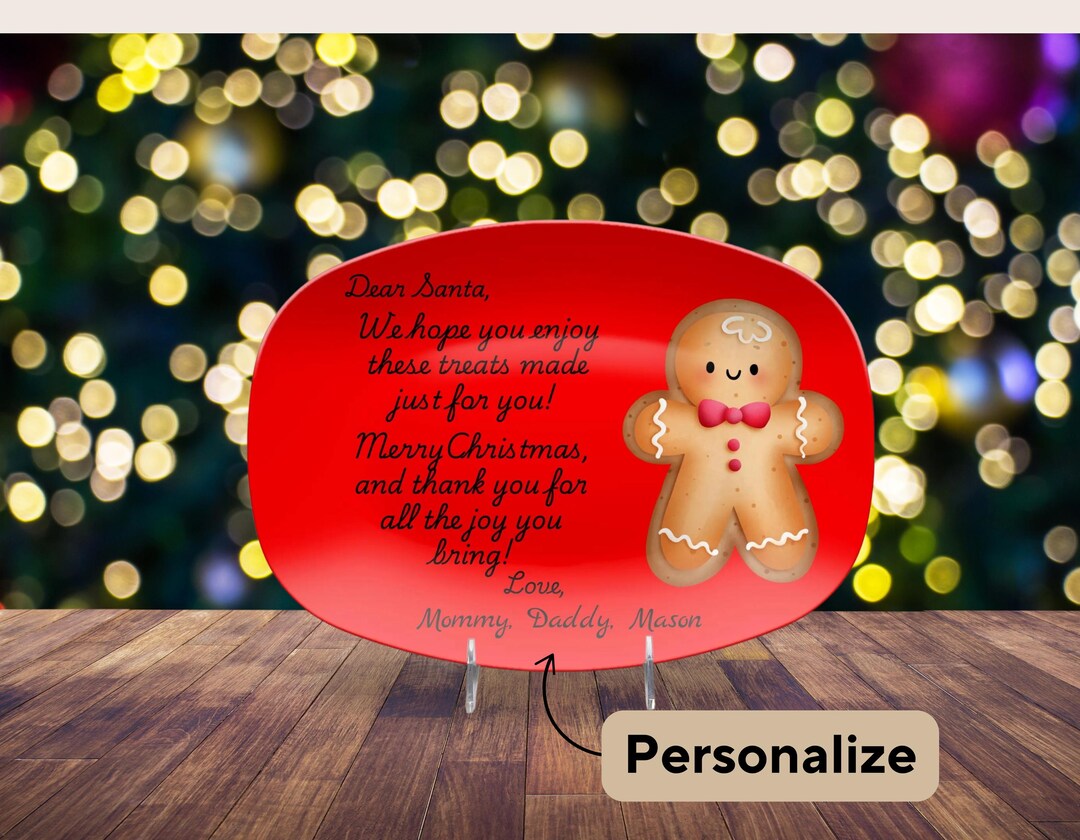 Personalized Gingerbread Platter, Holiday Platters, Family Platter ...