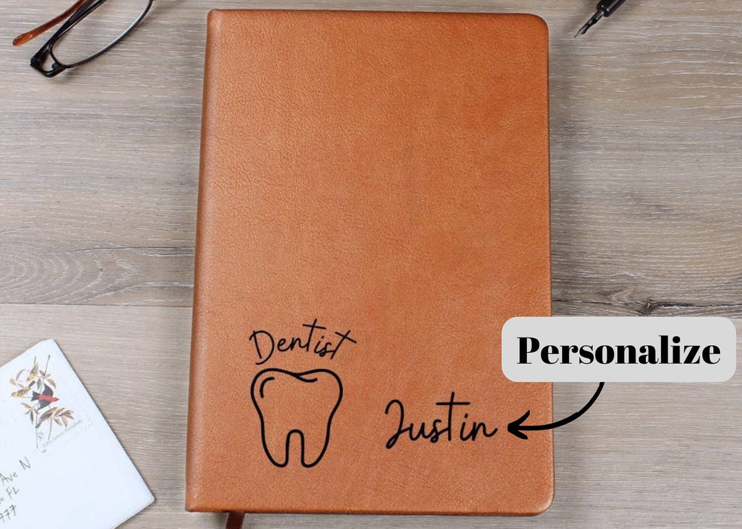 Personalized Dentist Leather Journal, Customized Notebook for Dentist ...