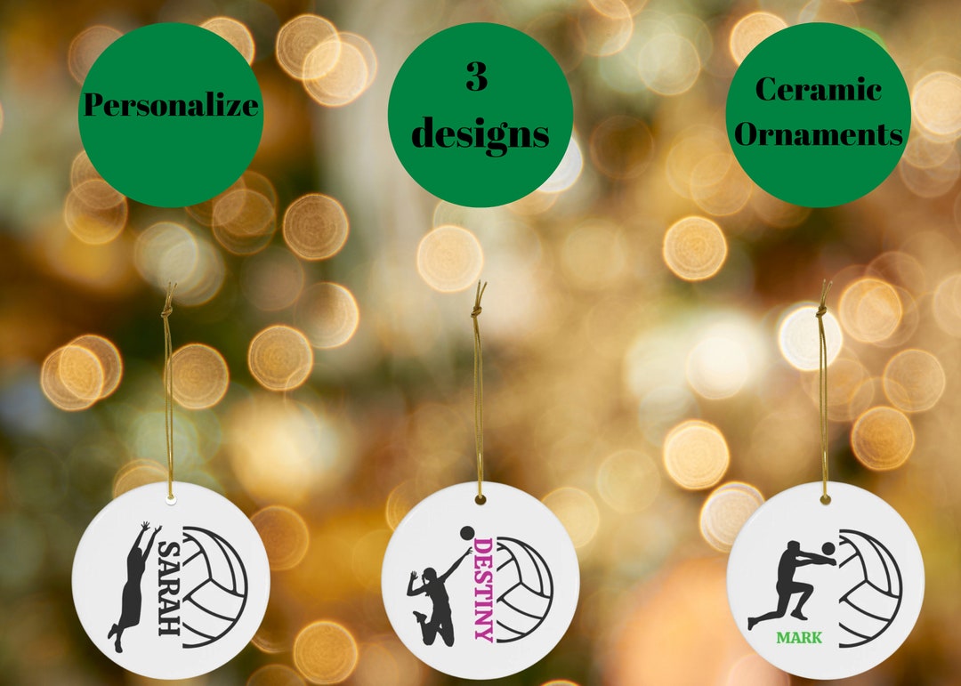 Volleyball Ornament Ceramic Circle, Customized Volleyball Player ...