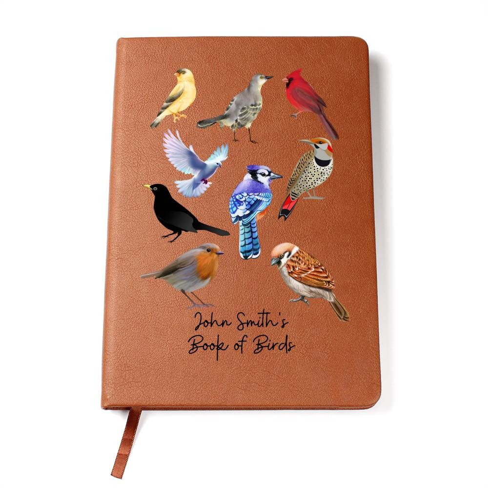 Personalized Bird Watcher Leather Journal, Book of Birds Customized ...