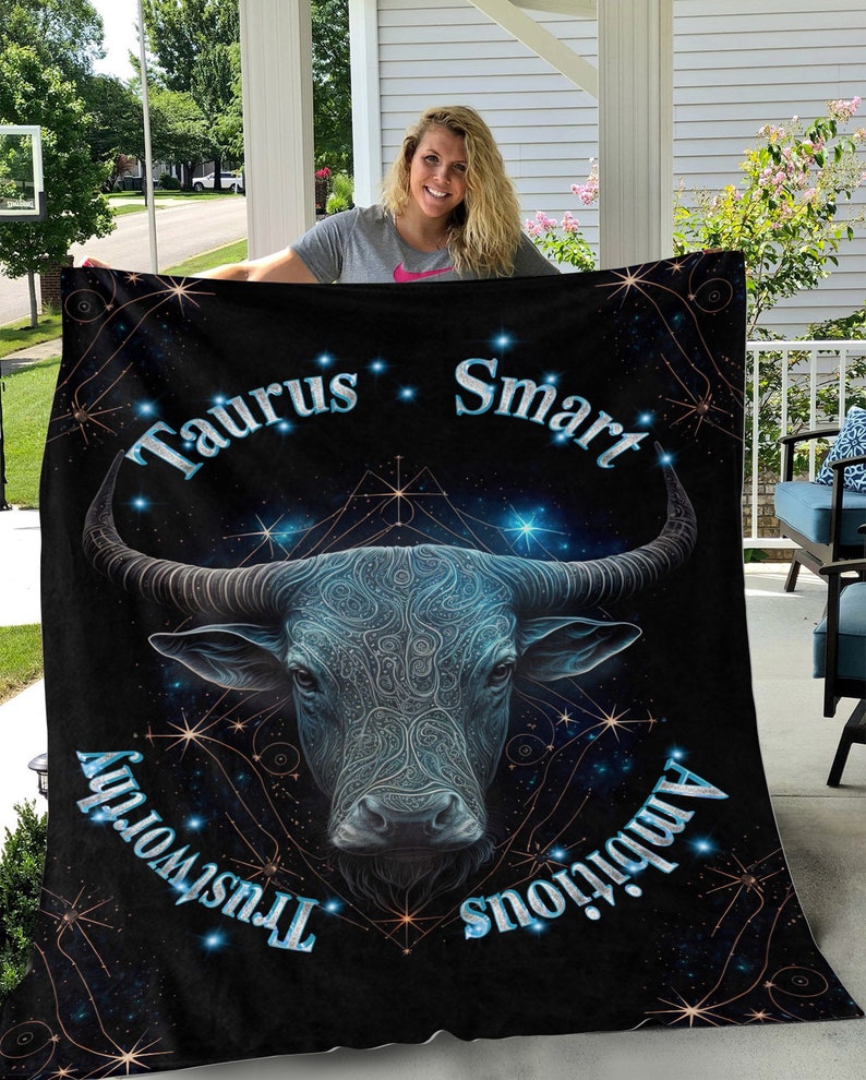 Taurus Cozy Plush Fleece Blanket, Astrology Blanket, Taurus Birthday Gift, Astrology Home Decor ...