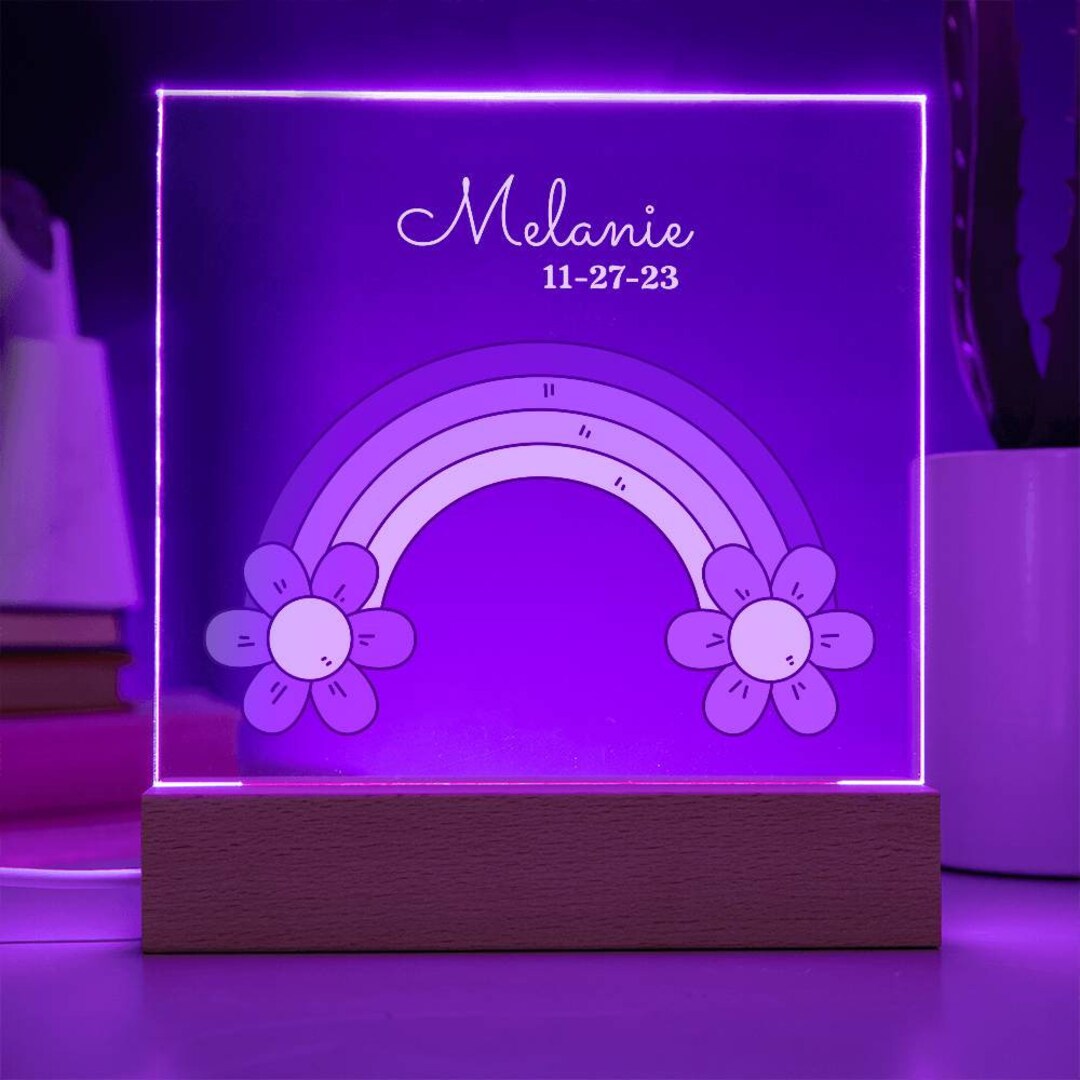 Personalized Night Light for Children, Acrylic Night Light, Art Deco ...