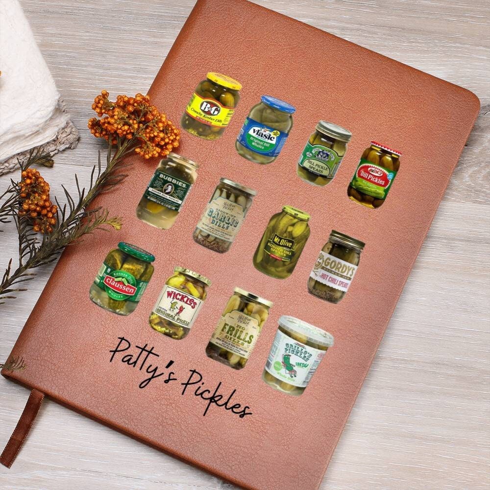 I Love Pickles Leather Journal, Personalized Leather Journal, Pickle ...