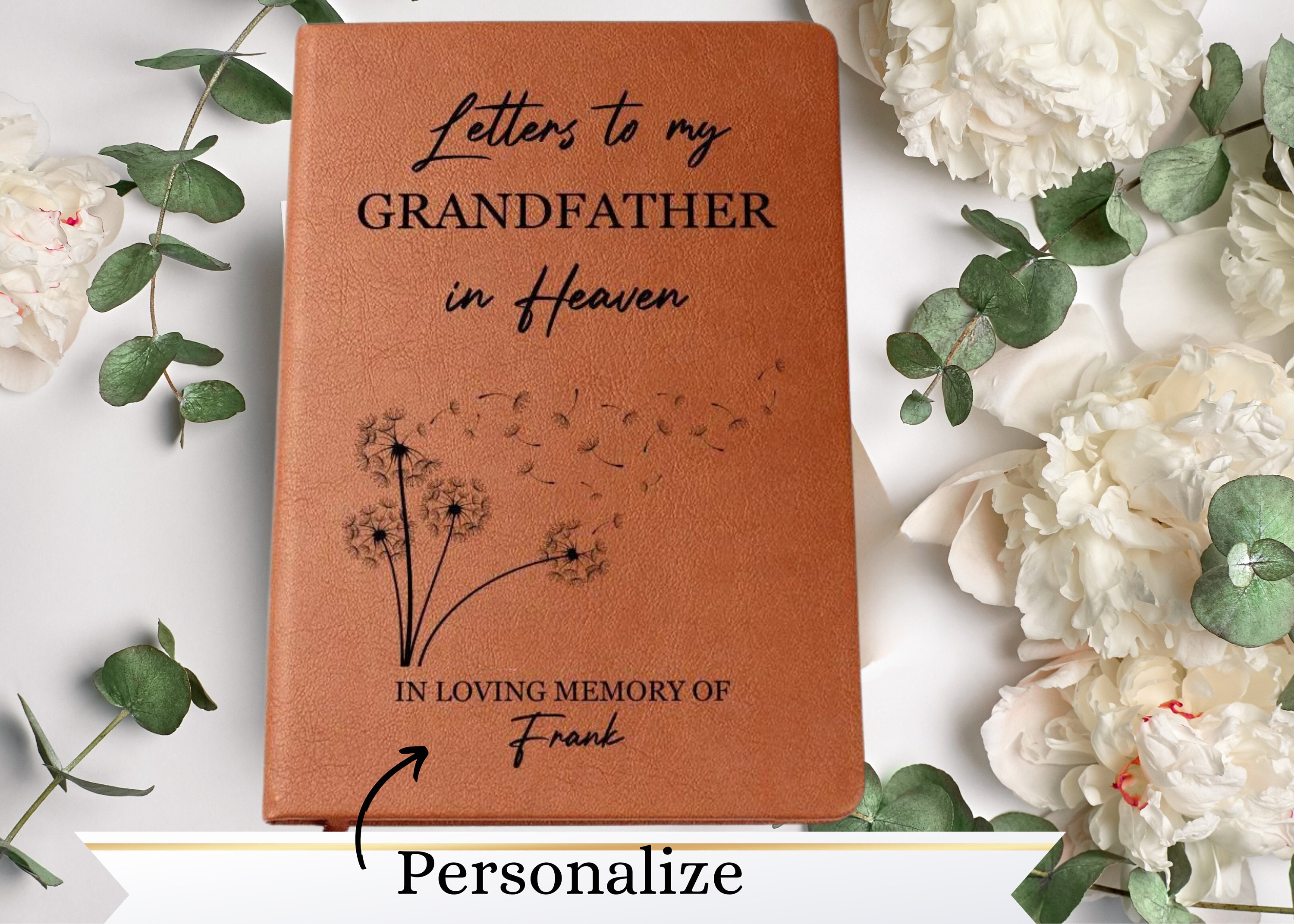 Letters to My Grandfather in Heaven,personalized Leather Journal ...