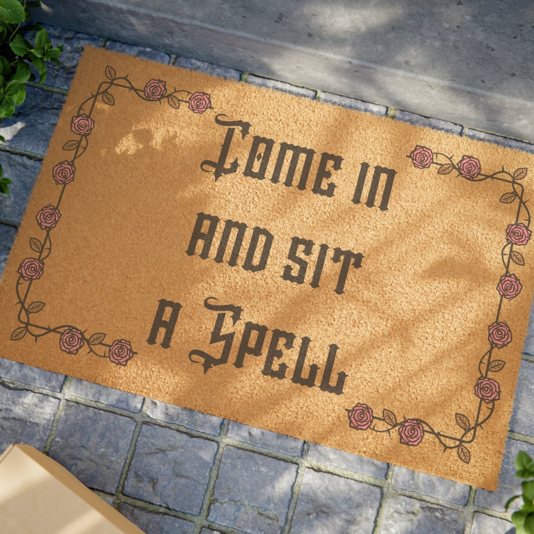 Sit a Spell Doormat, Pagan Home Decor, Doormat for Witches, Wiccan Home ...
