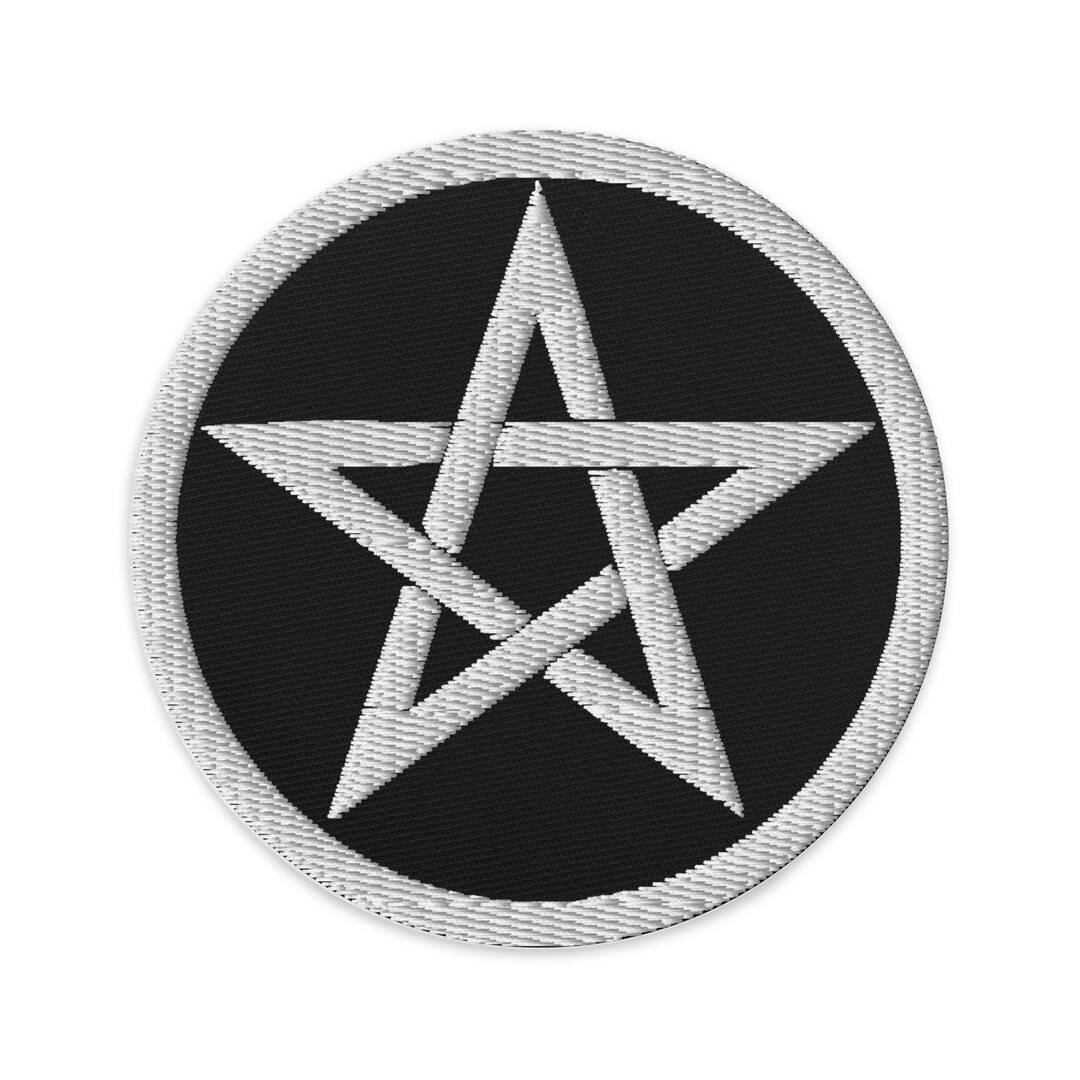 Pentagram Embroidered Patch, Pentacle, Pagan Decor - Etsy