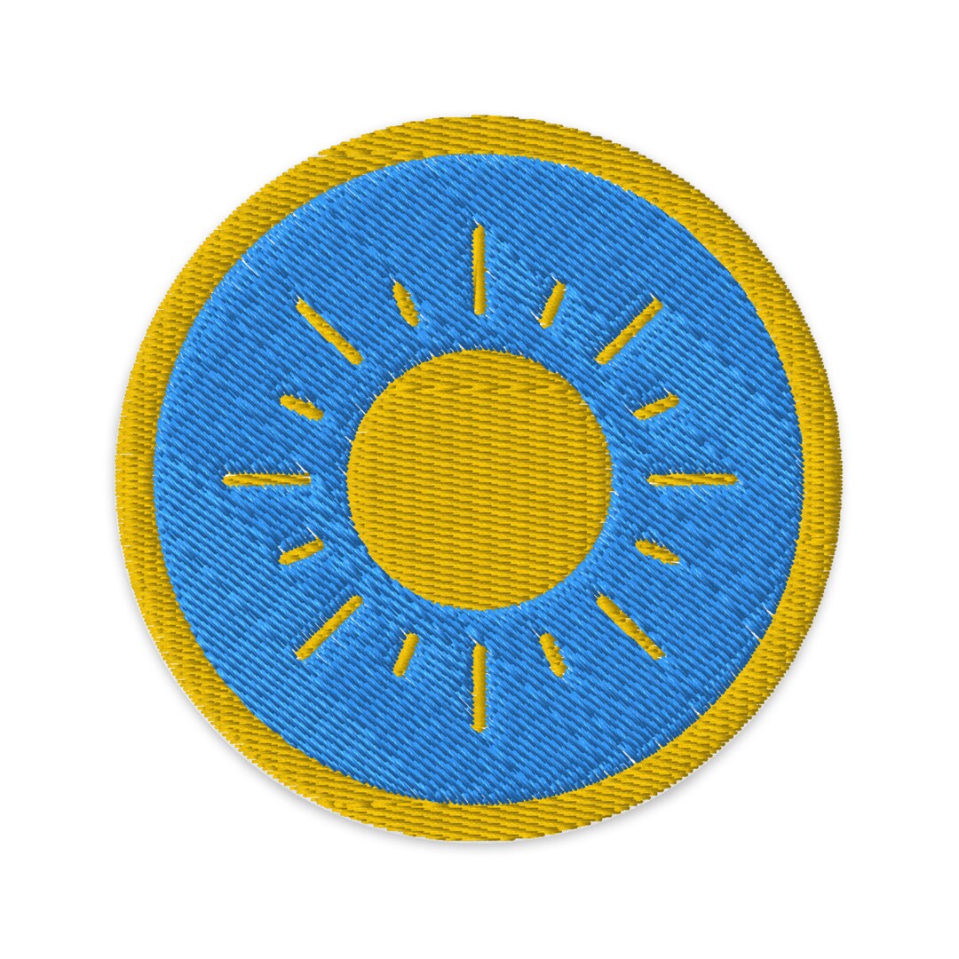 Litha Embroidered Patch Midsummer Sun Wheel of the Year - Etsy