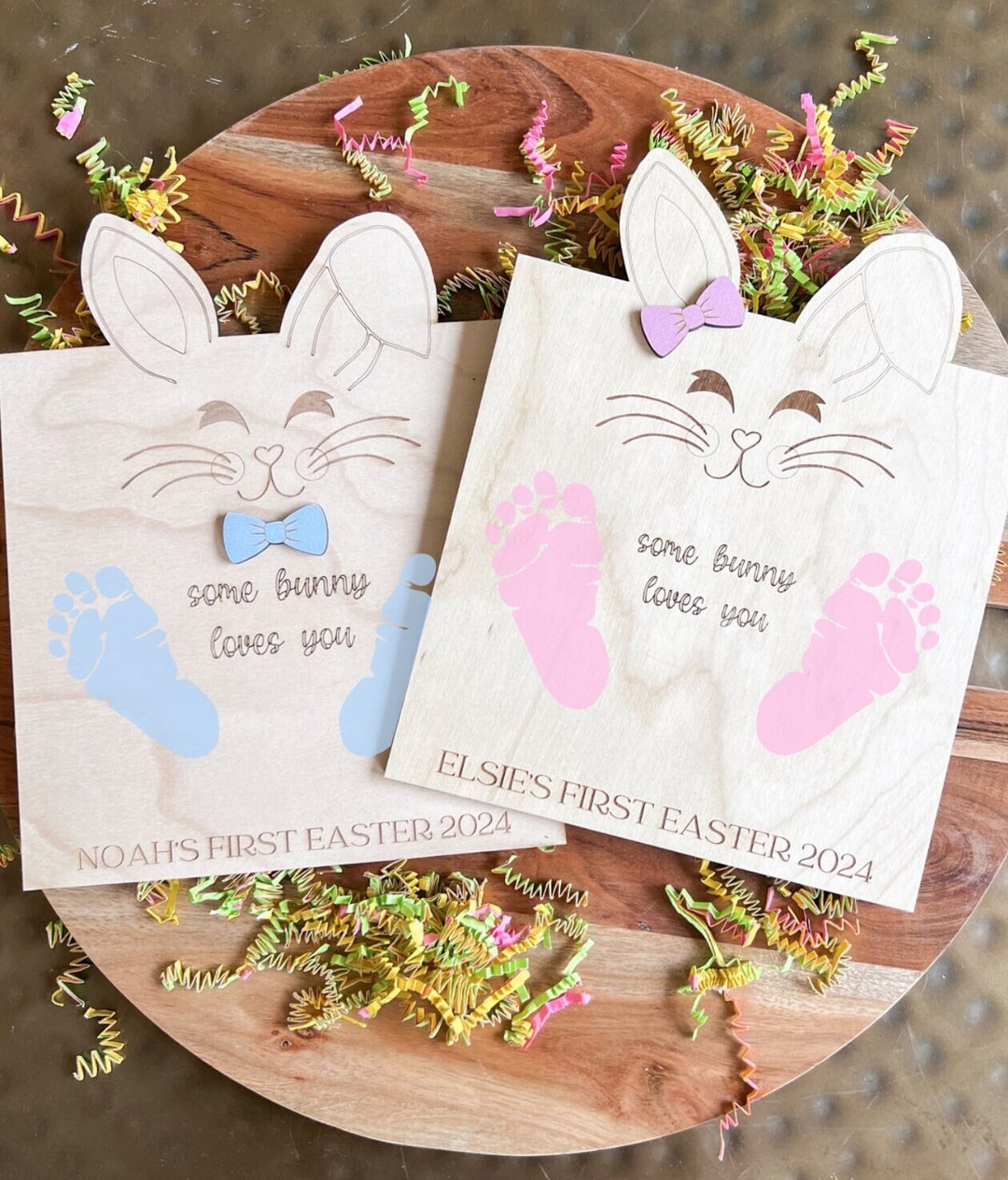 DIY Personalized Some Bunny Loves You Baby’s First Easter Footprint ...