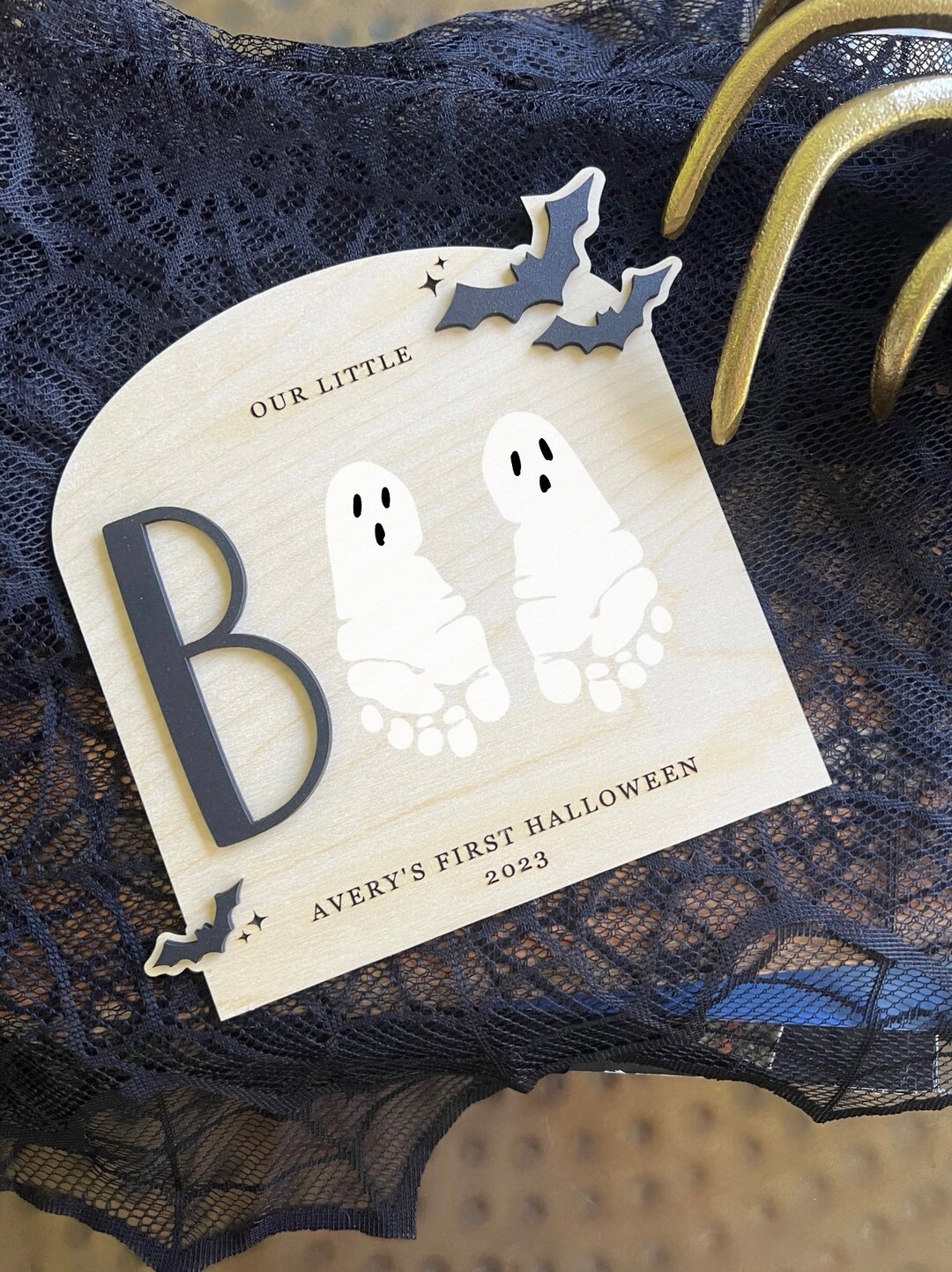 DIY Our Little Boo Baby Footprint Halloween Keepsake - Etsy