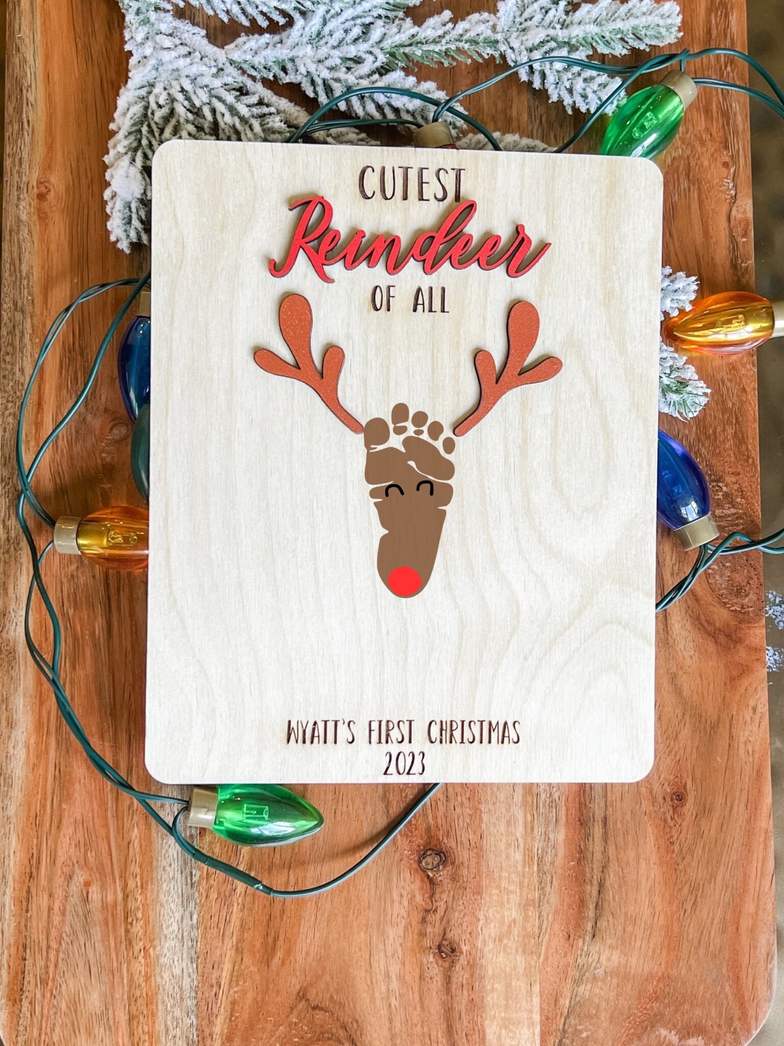 DIY Cutest Reindeer of All Footprint Keepsake | Baby’s First Christmas ...