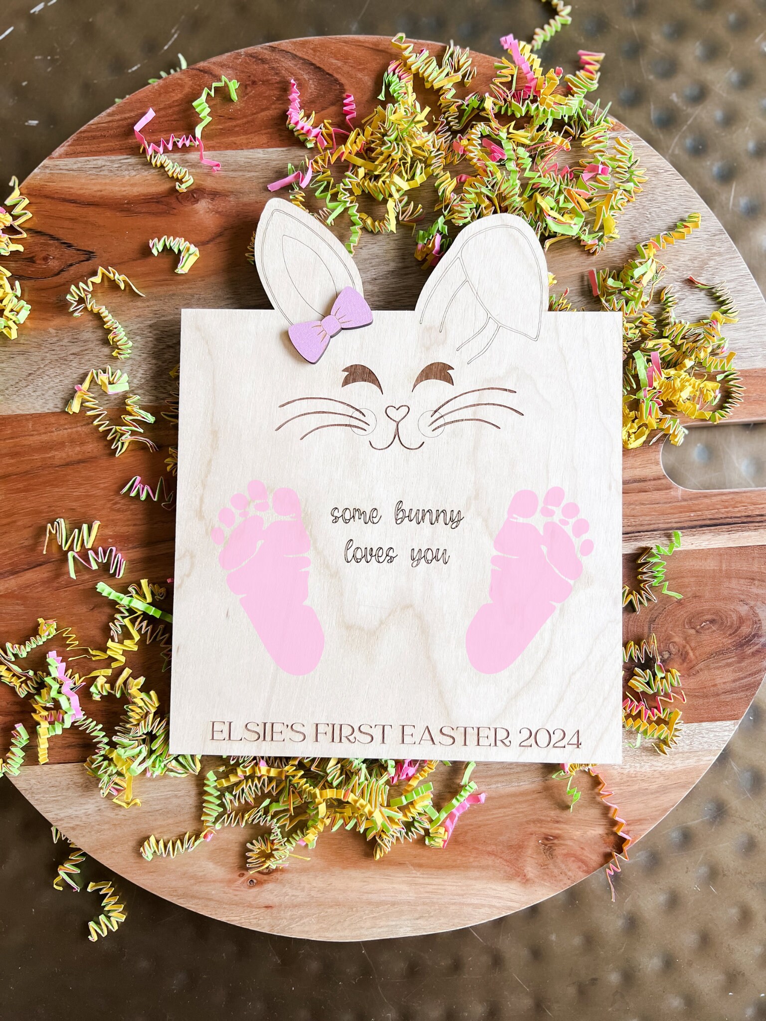 DIY Personalized Some Bunny Loves You Baby’s First Easter Footprint ...