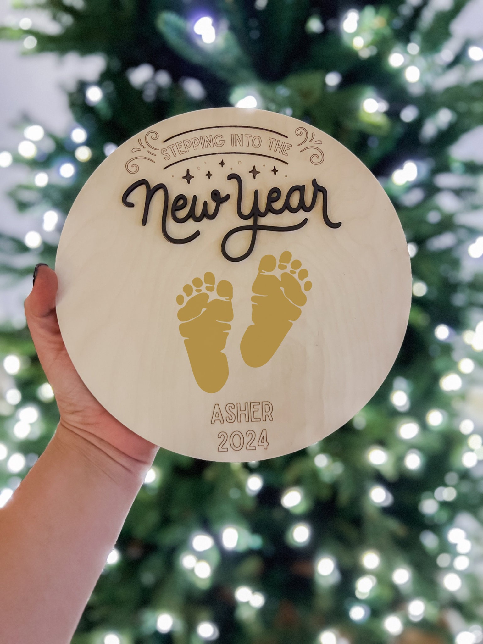 DIY Personalized Stepping Into the New Year Footprint Keepsake Babys ...