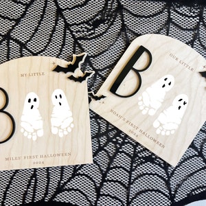 DIY Personalized Our Little Boo Baby Footprint Halloween Keepsake | My ...
