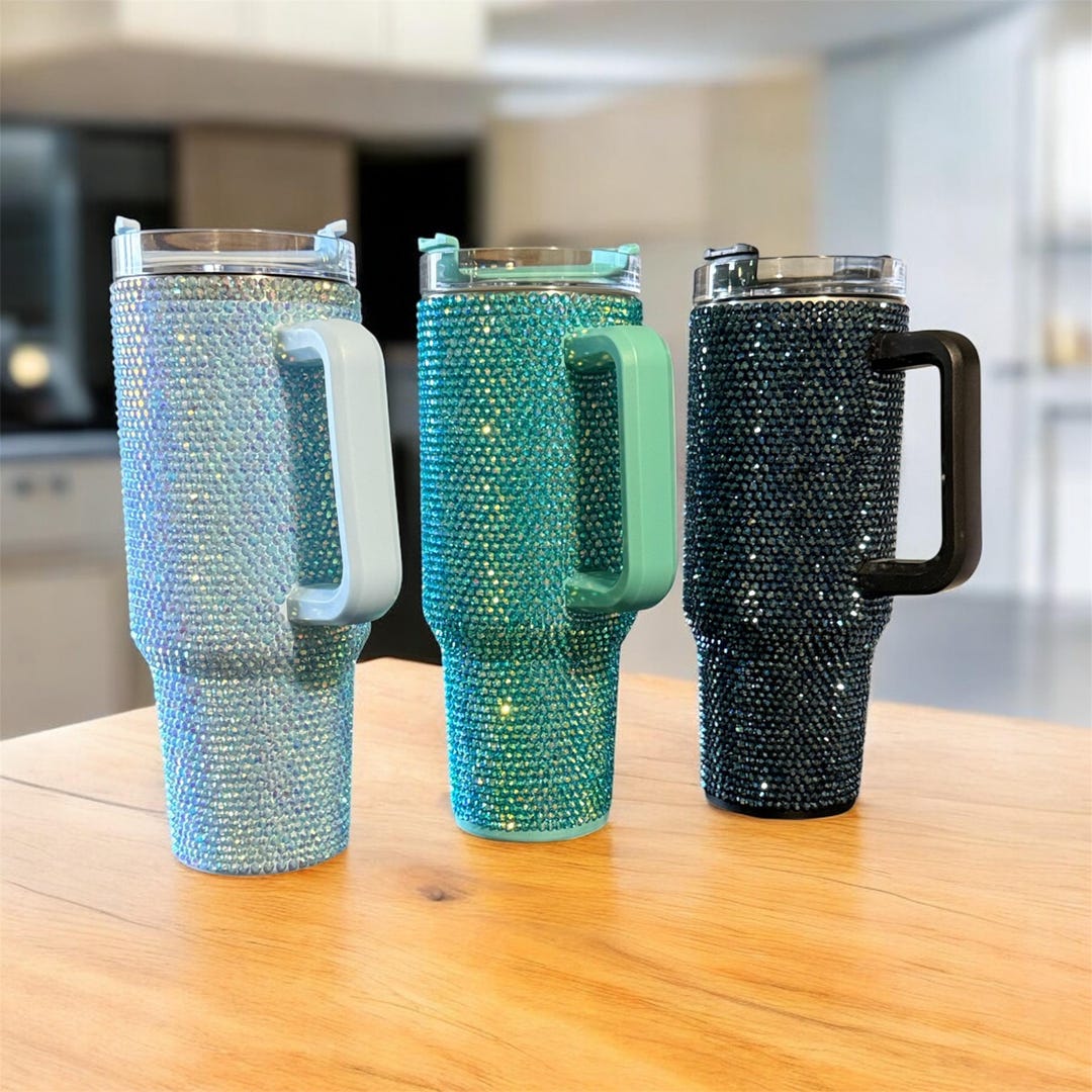 Rhinestone Drinkware – Custom Bling Bottle & Sparkly Crystal Flask - Etsy