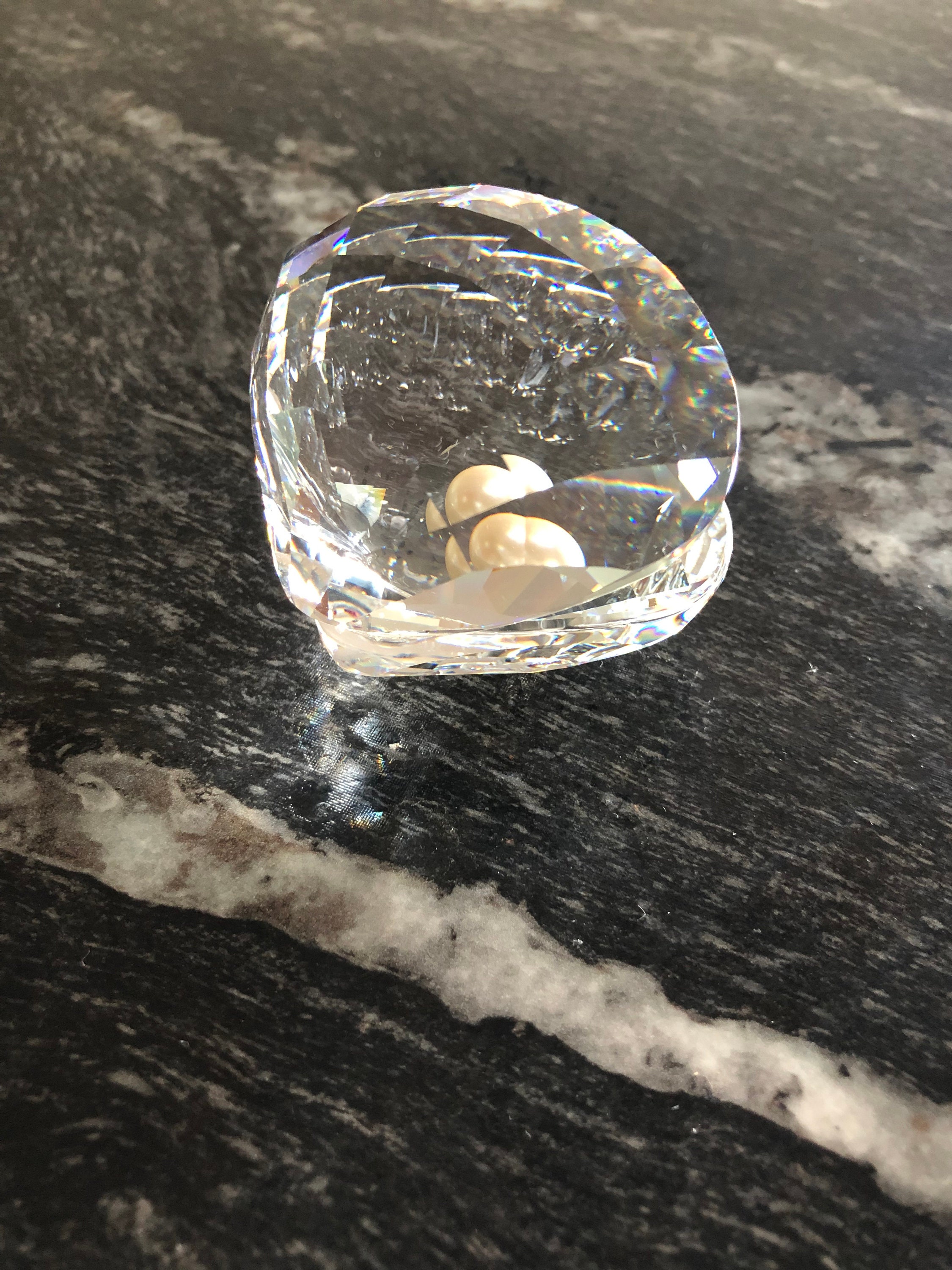 Vintage Swarovski Crystal Clam Shell With Pearl - Etsy
