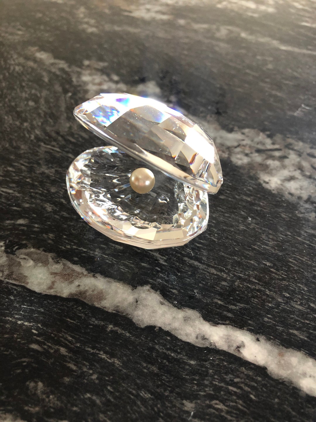 Vintage Swarovski Crystal Clam Shell With Pearl - Etsy