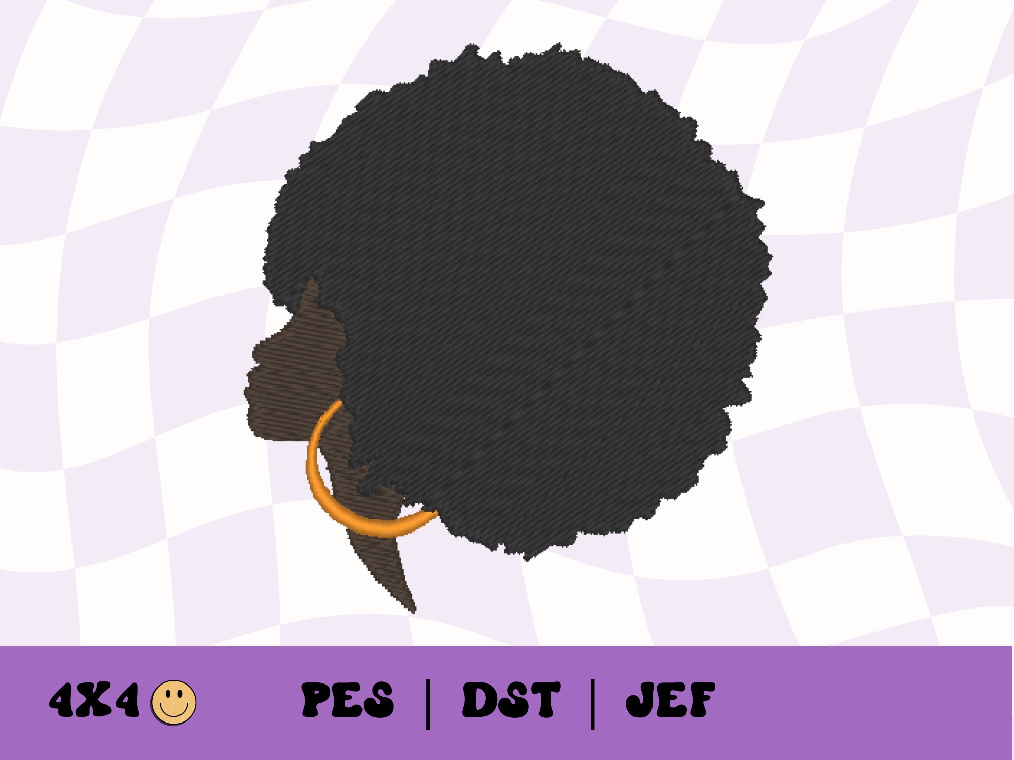 Black Woman With an Afro Embroidery File // Files for Machine ...