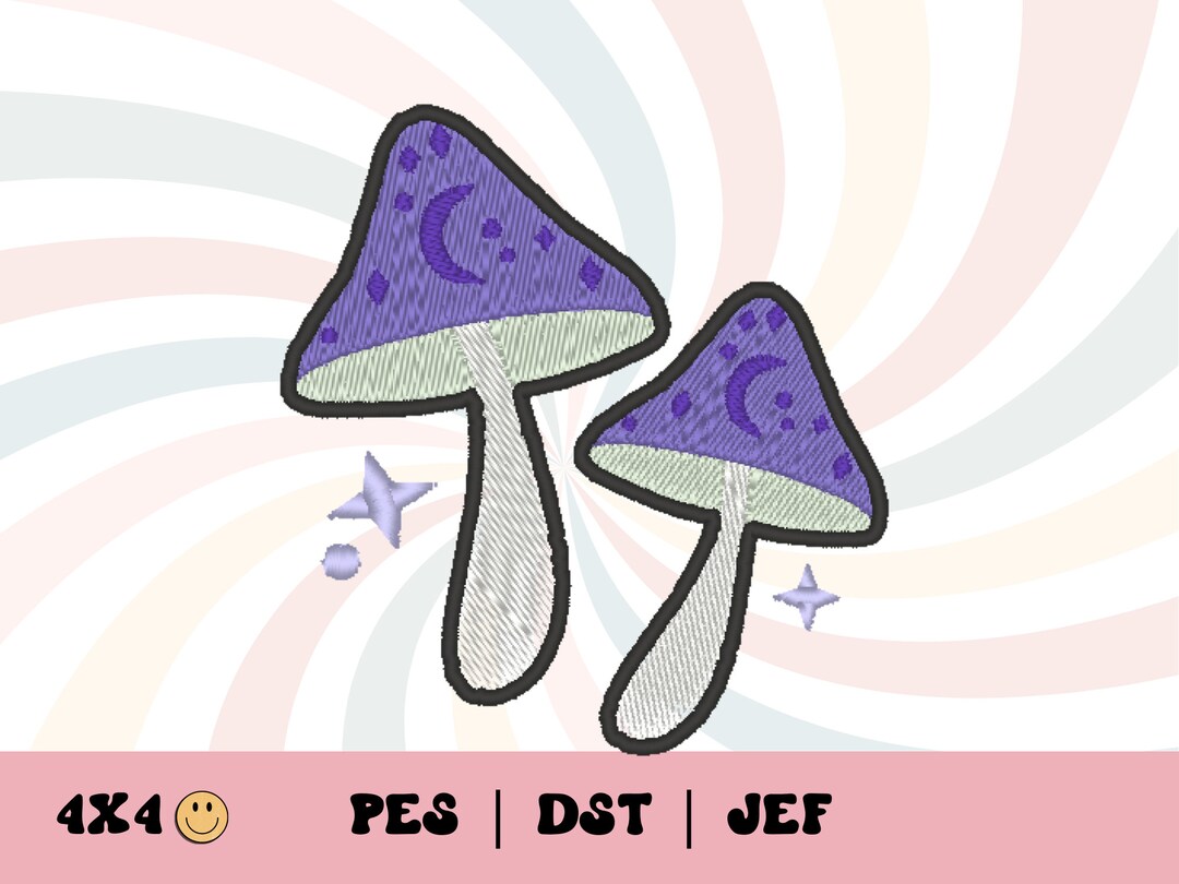 Magic Mushrooms Embroidery // Mystical Mushroom PES, Trendy Machine ...