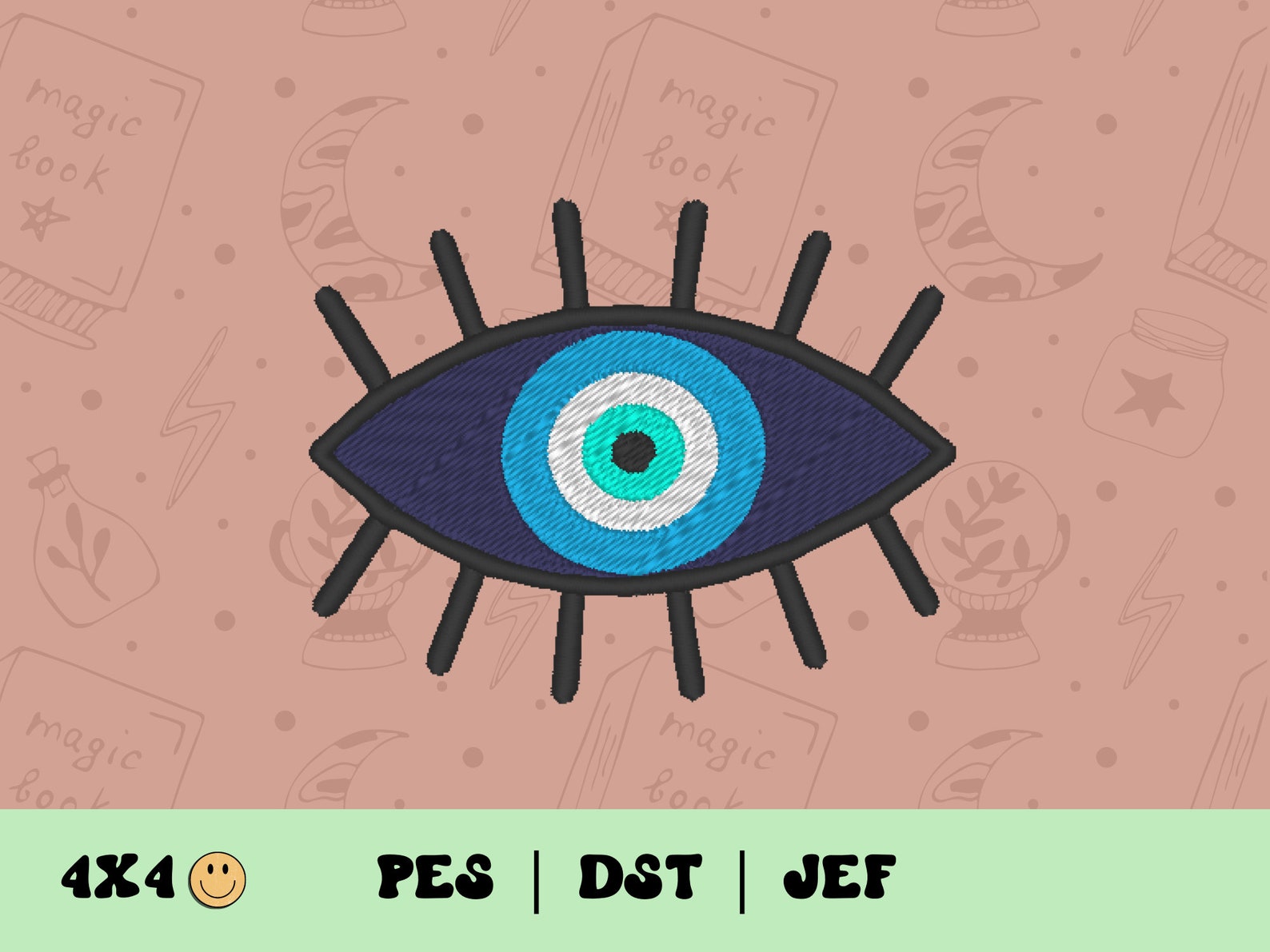 Evil Eye Embroidery File Set // Set of 2 Designs, PES, Trendy Machine ...