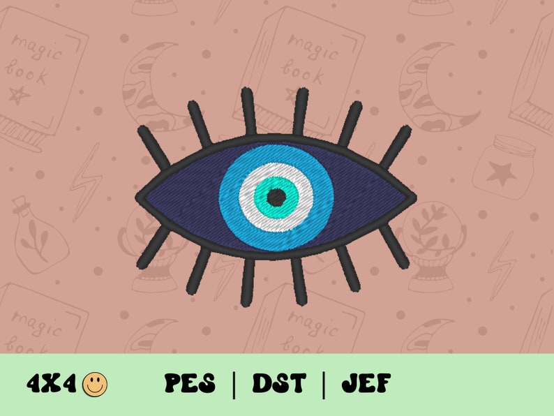 Evil Eye Embroidery File Set // Set of 2 Designs, PES, Trendy Machine ...