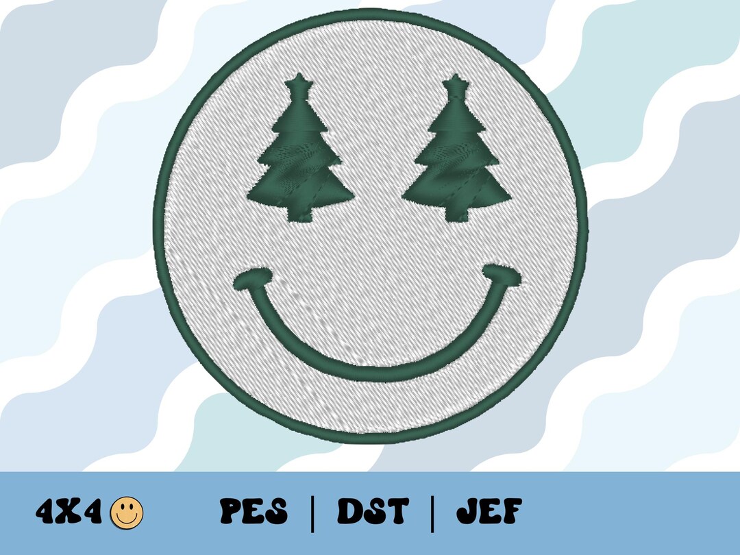Christmas Tree Eyes Embroidery File // Festive Holiday Stitch Design ...