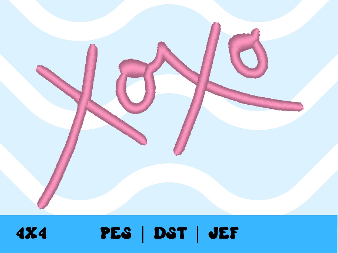 Handwritten XOXO Embroidery File // Minimalist Valentine, Cursive ...