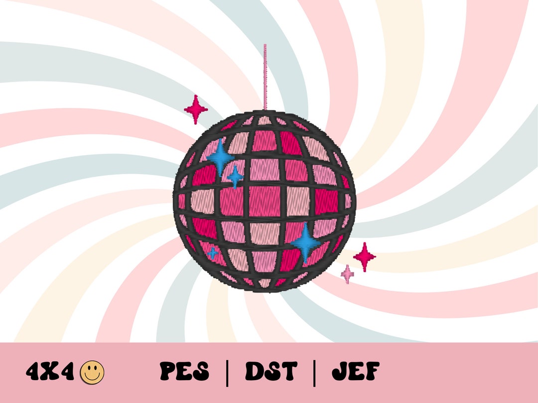 Disco Ball Embroidery File // Groovy Machine Embroidery, Disco PES, DST ...
