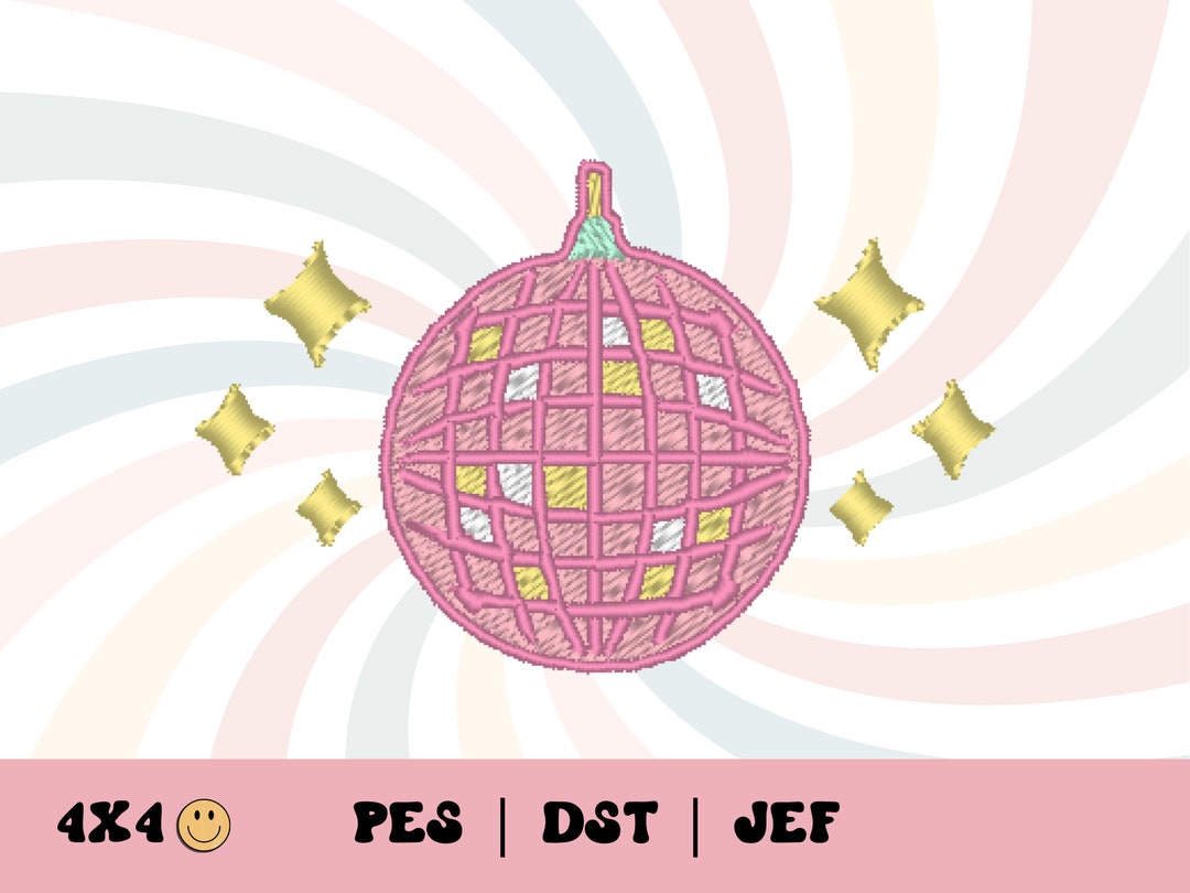 Disco Ball Embroidery File // Groovy PES, Trendy Machine Embroidery ...