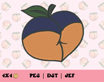 Peach Booty Embroidery File - Etsy