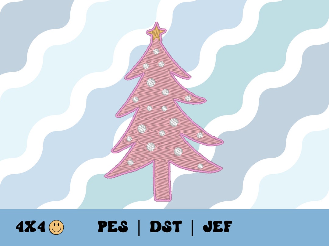 Boho Christmas Tree Embroidery File // Cartoon Christmas Embroidery ...