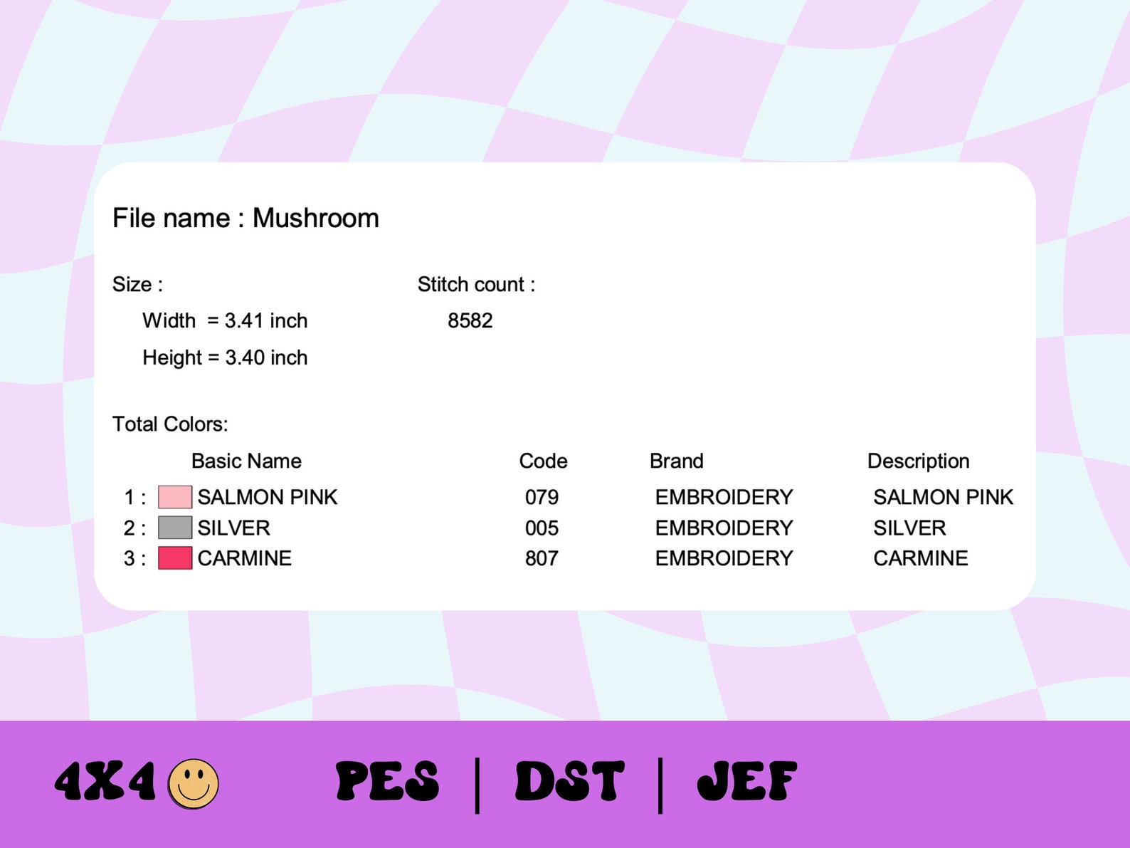 Mushroom Embroidery File // Trippy Fun Embroidery Design, PES, Retro ...