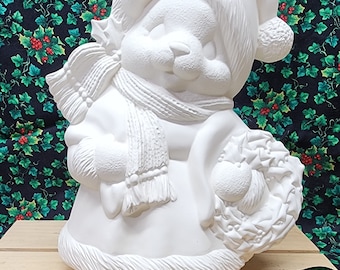 Christmas - Clay Magic - Snowman Head Stack - 2953 - Ready to Paint - Bisque - Etsy