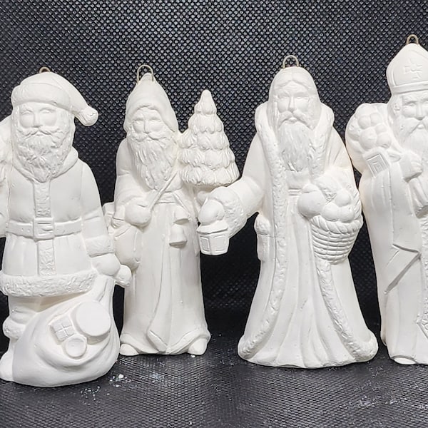 Paintable Ceramic Santa Ornaments - Etsy