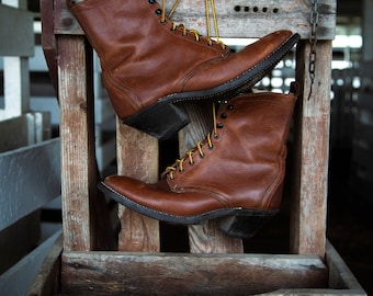 Lace up Western Packer Boots - Etsy