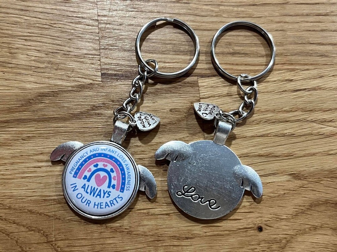 Awareness Keyring, Silver Angel Wing, Made With Love Charm, Disability ...