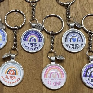 Awareness Keyring With Made With Love Charm, Disability, Hidden ...