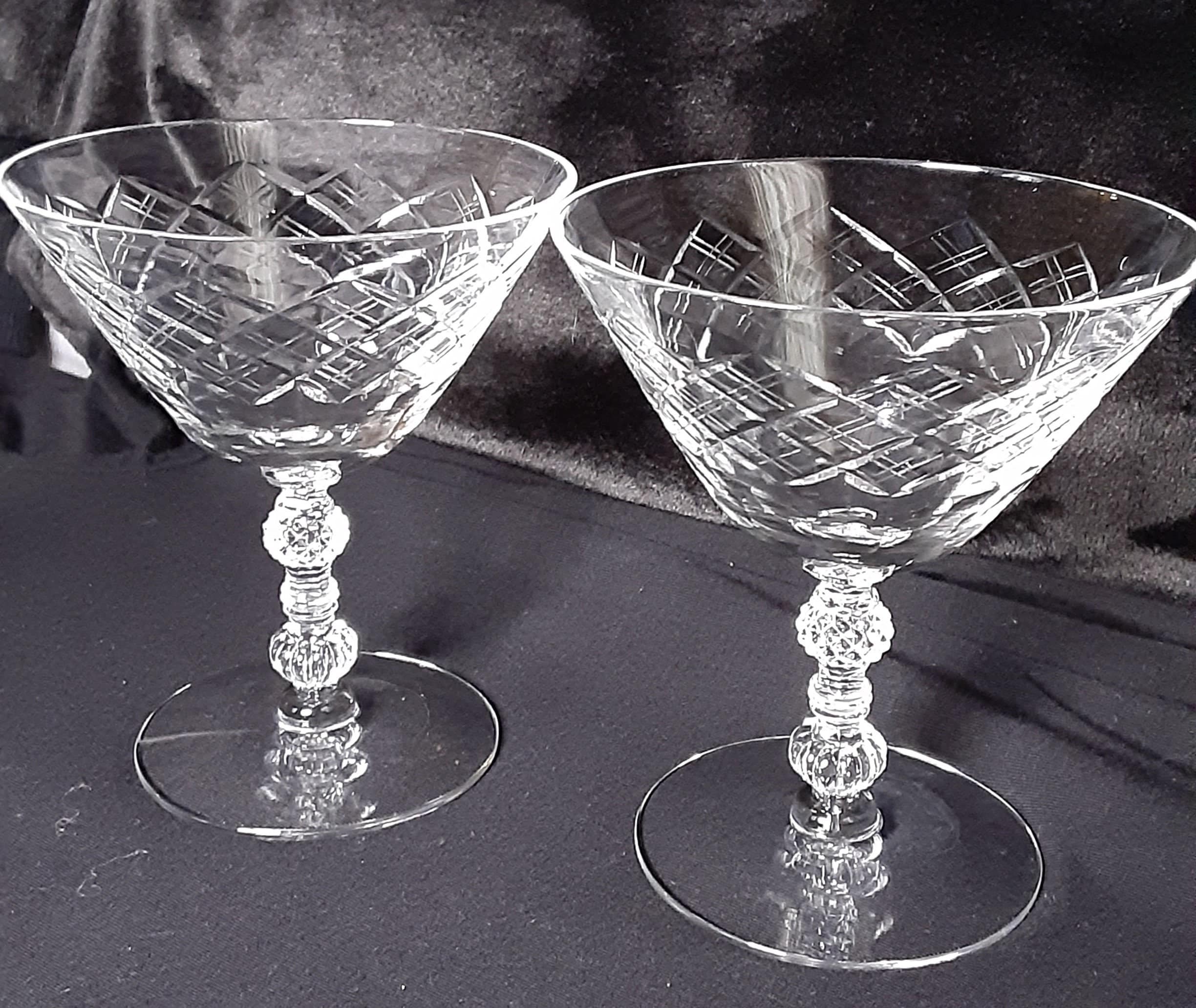 Vintage Crystal Martini Cocktail Coupe Glasses-vintage Wedding - Etsy