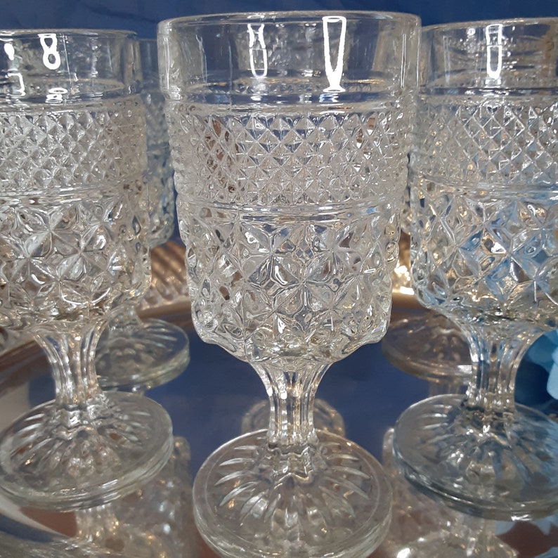Vintage Anchor Hocking Wexford Red Wine Water Goblets - Etsy