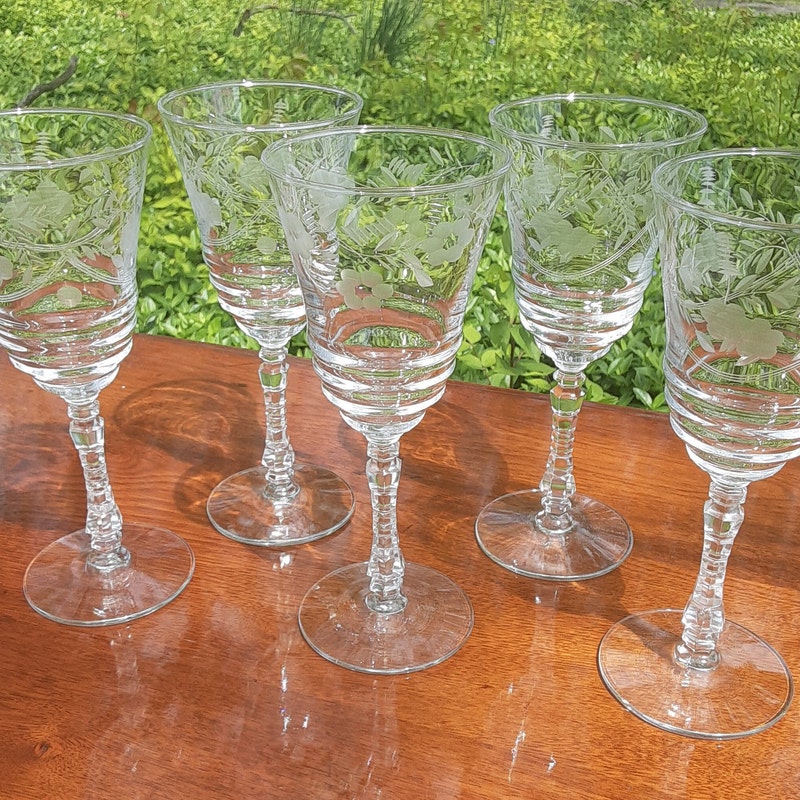 Etched Wine Glasses Etsy